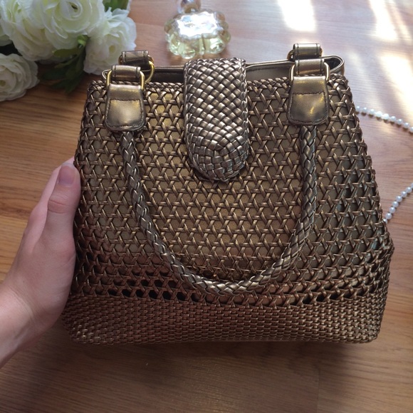 Warren Reed | Bags | Gold Vintage Handbag Braided Metallic Purse Bronze ...